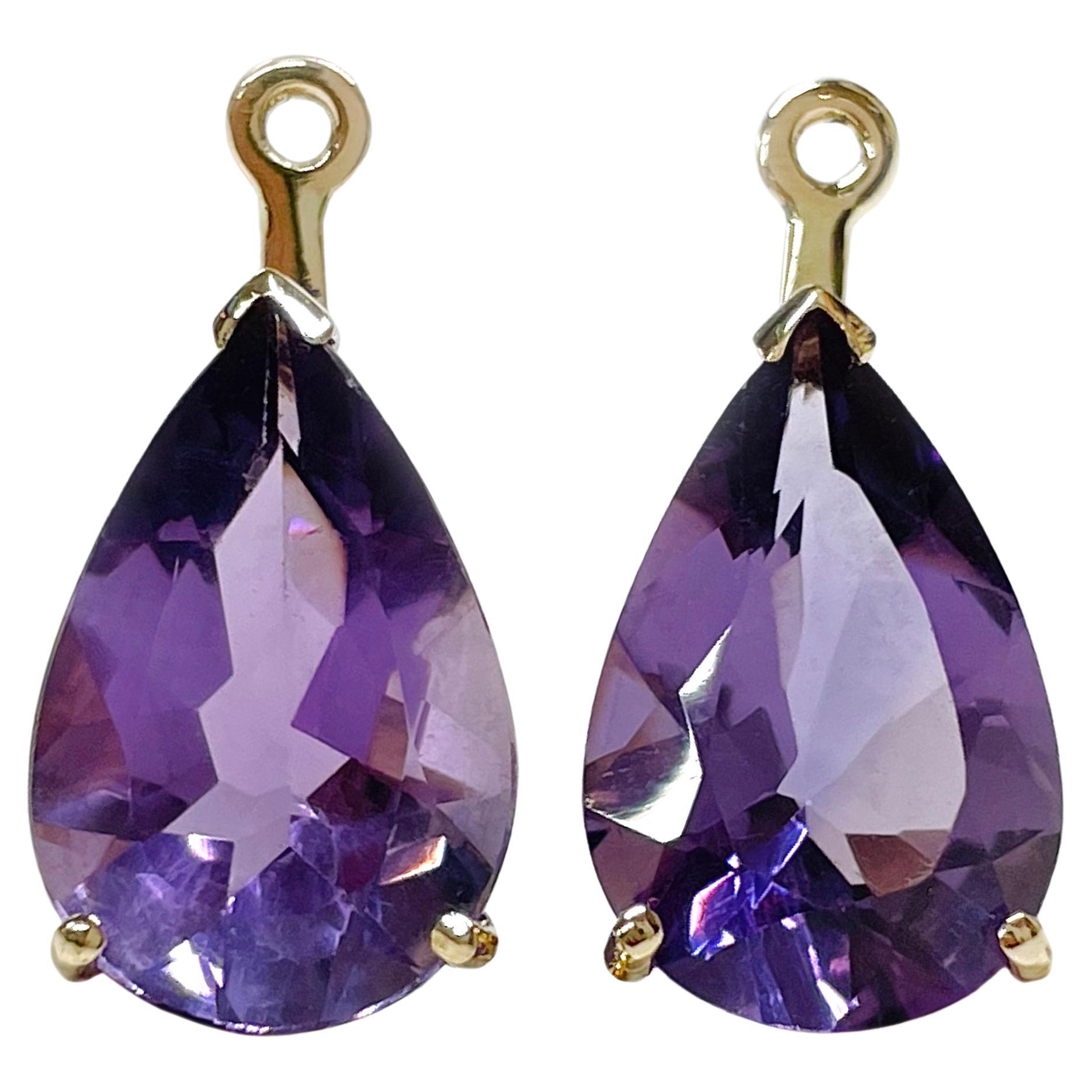 Queen Anne Amethyst Paste Earrings, circa 1860 For Sale at 1stDibs