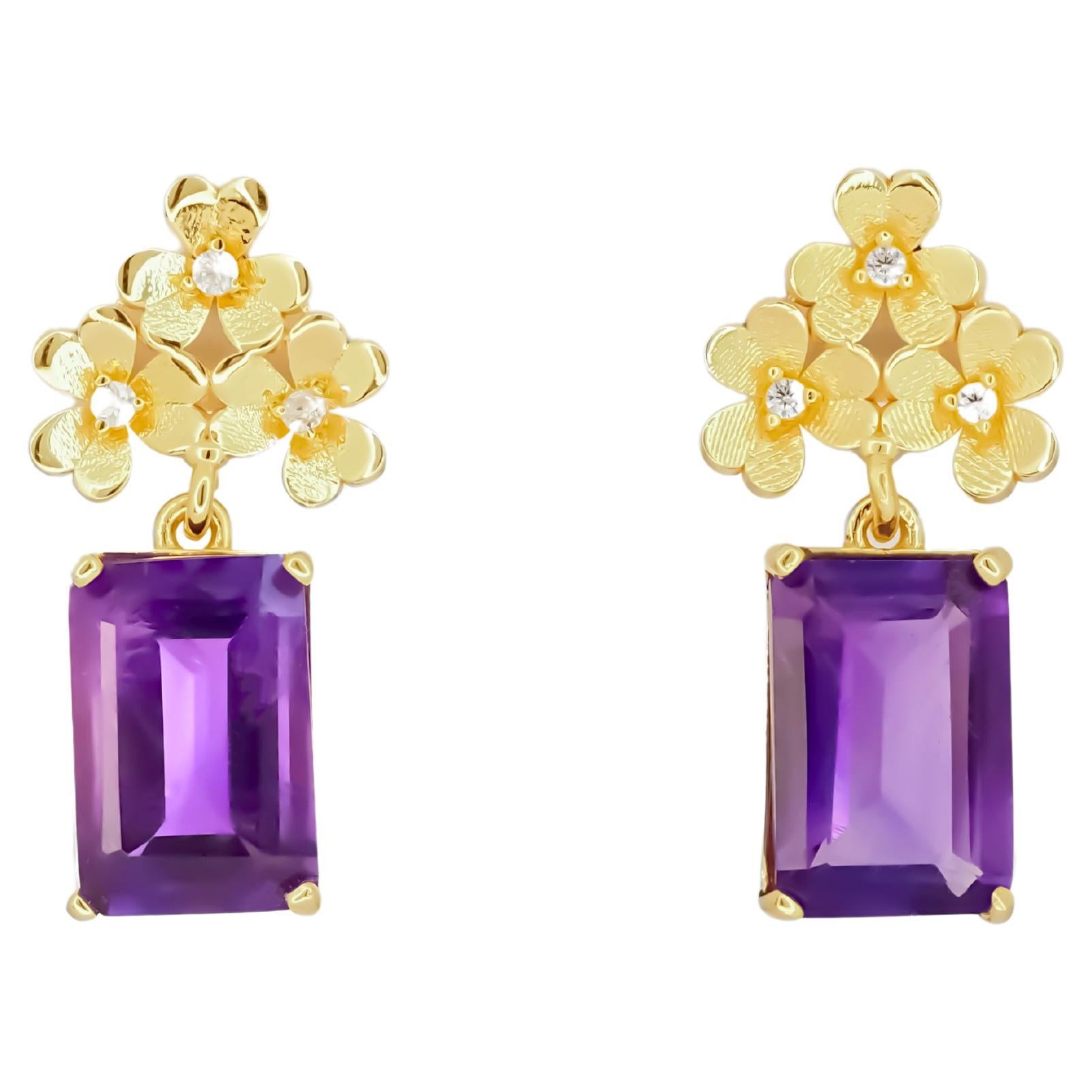 Amethyst earrings studs. at 1stDibs