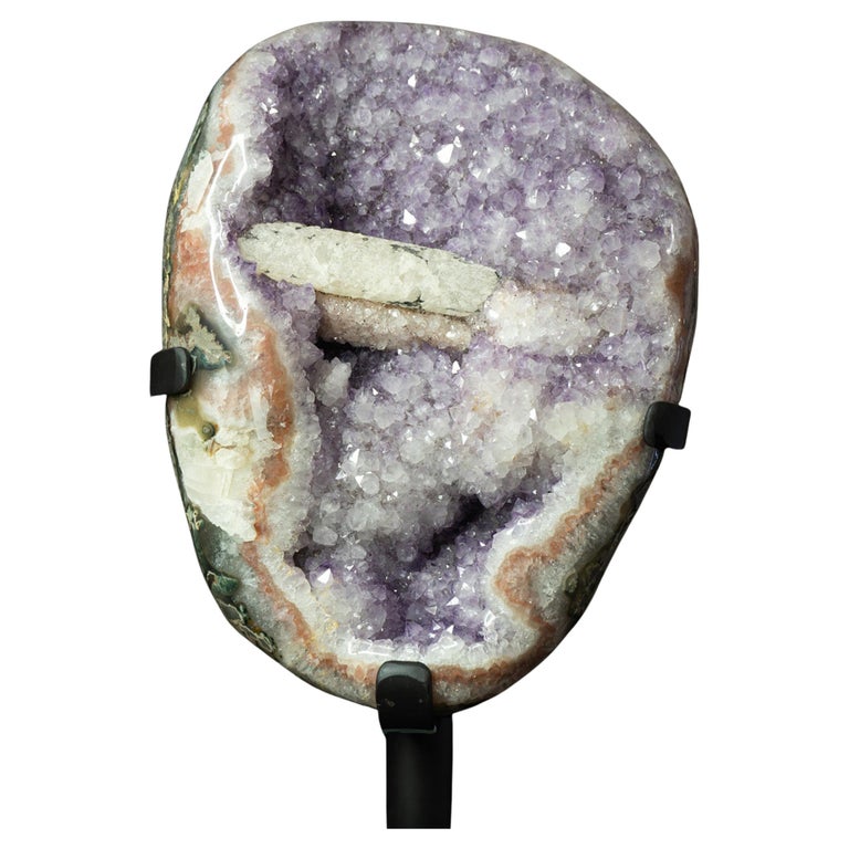 Amethyst Geode with Calcite Bar For Sale at 1stDibs