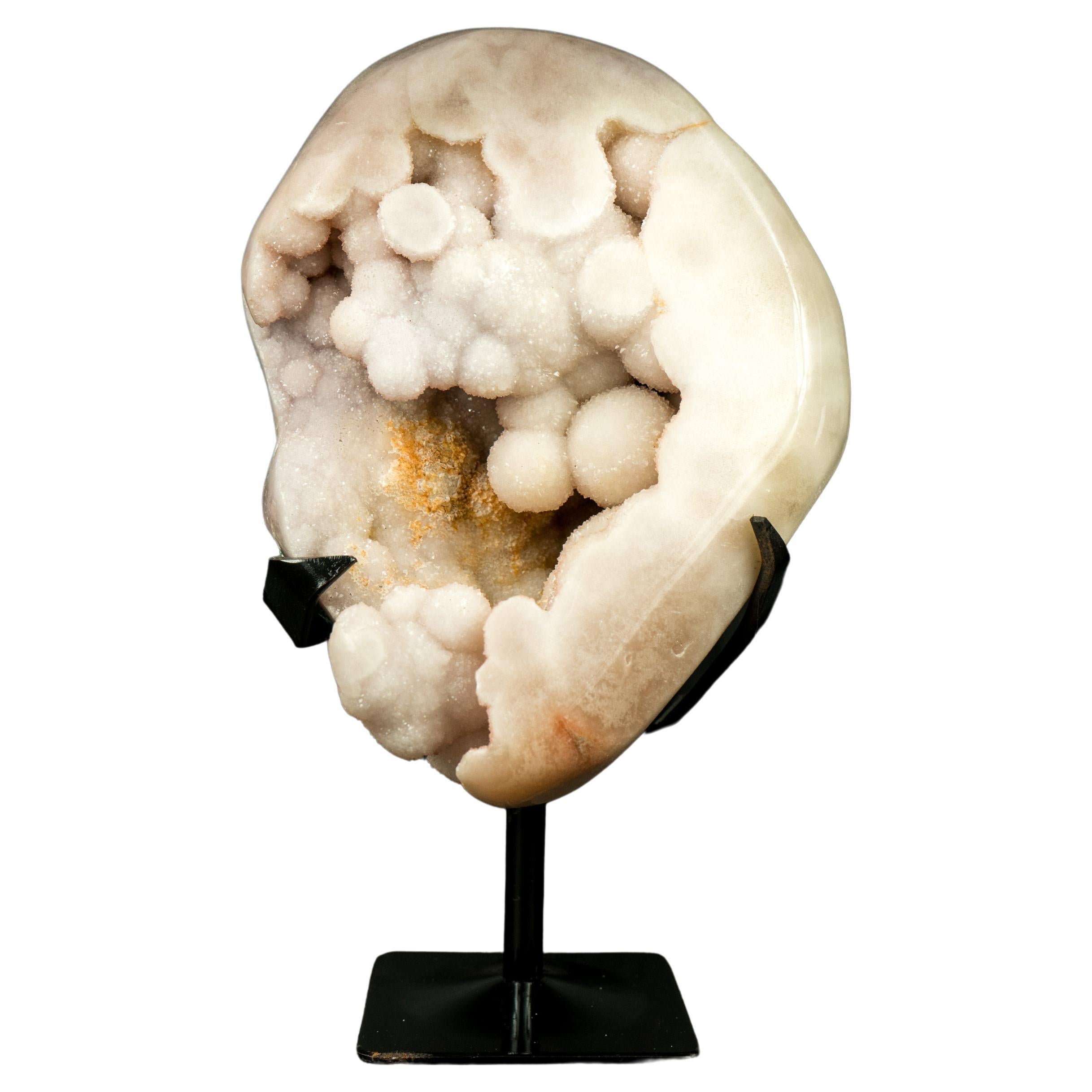 Amethyst Geode with Light Rose and White Druzy, and Natural Botryoidal ...