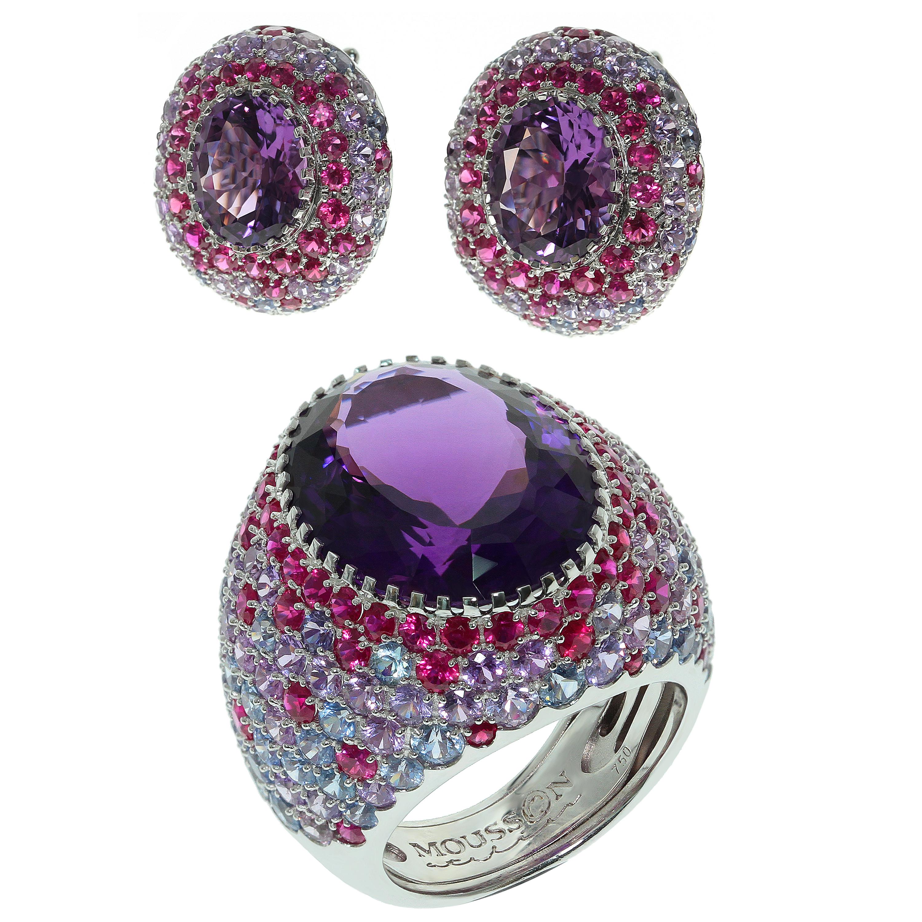 Marchak Paris Blue and Yellow Sapphire and Diamond Suite, circa 1960 ...