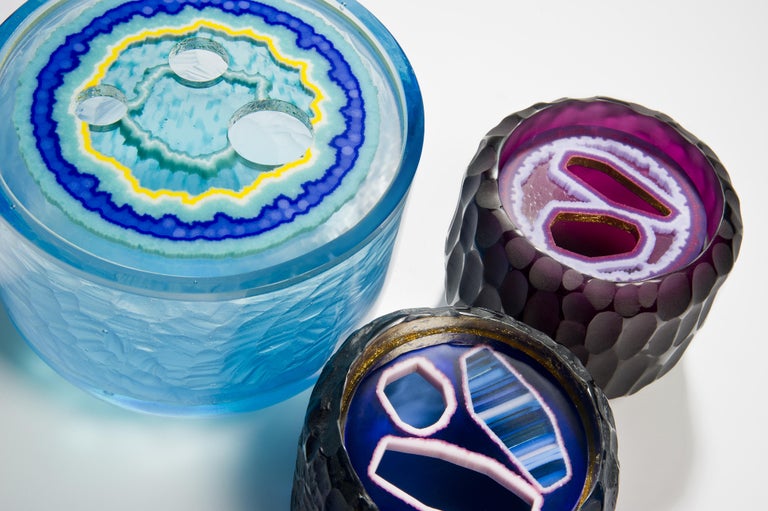 Amethyst Murini Agate Jar, a Purple and Gold Cast Glass Sculpture by ...