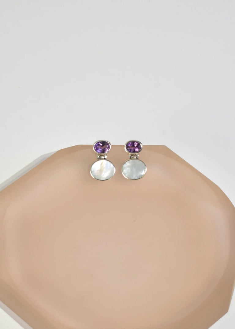 Amethyst Pearl Earrings For Sale at 1stDibs