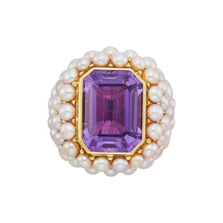Buccellati Amethyst Pearl Diamond Gold Ring For Sale at 1stDibs ...
