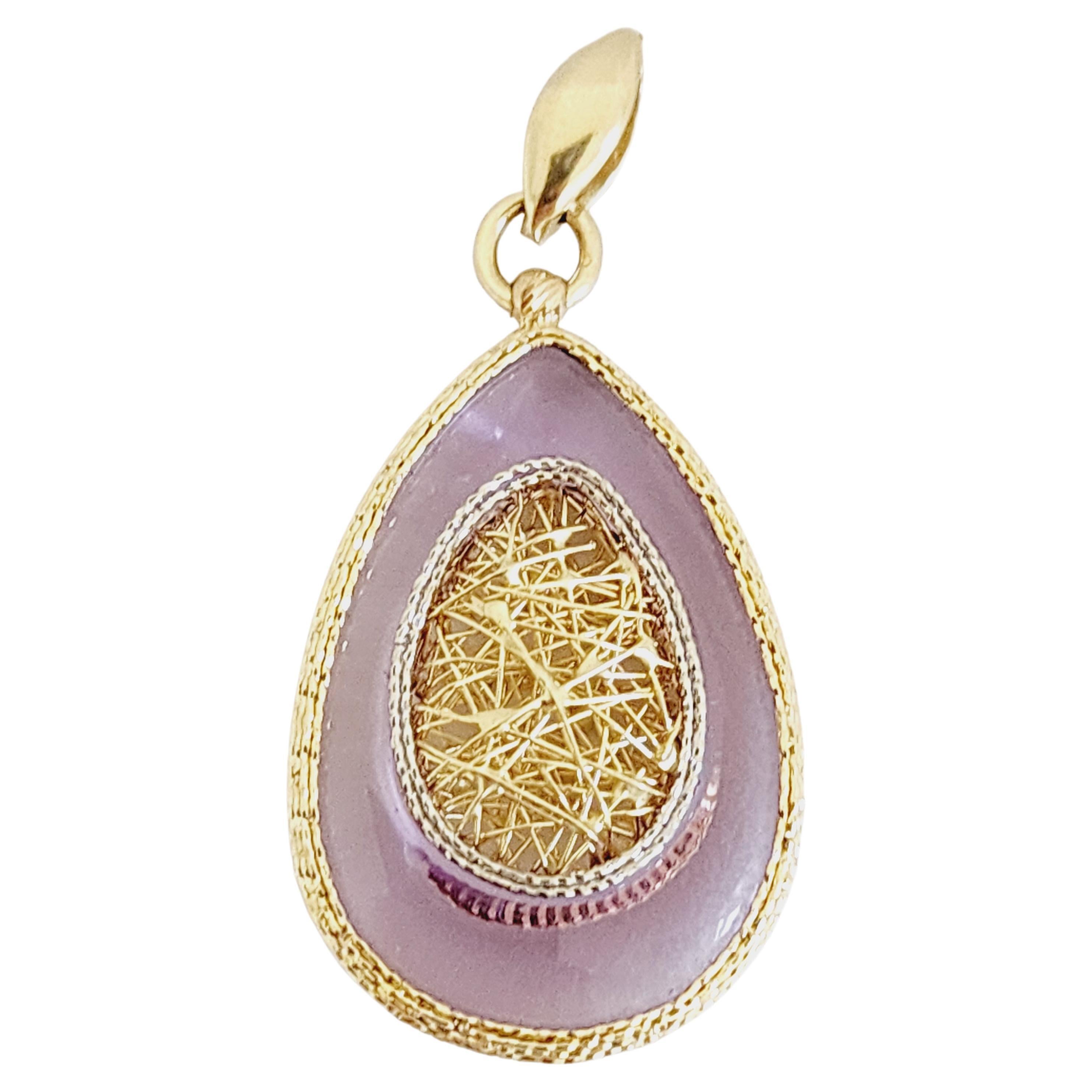 Slane and Slane 18 Karat Yellow Gold and Amethyst Pendant For Sale at ...