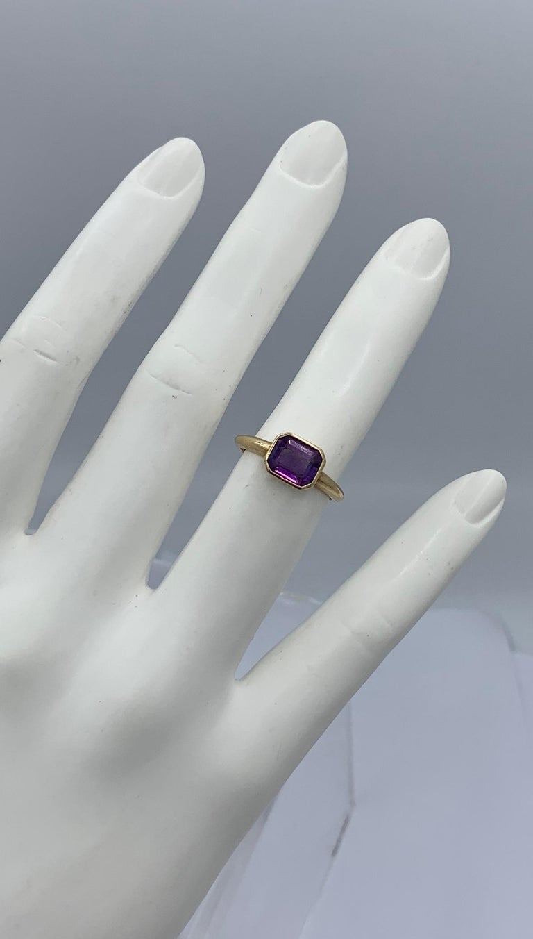 Amethyst Ring 14 Karat Gold Retro Modern Ancient Roman Style For Sale ...