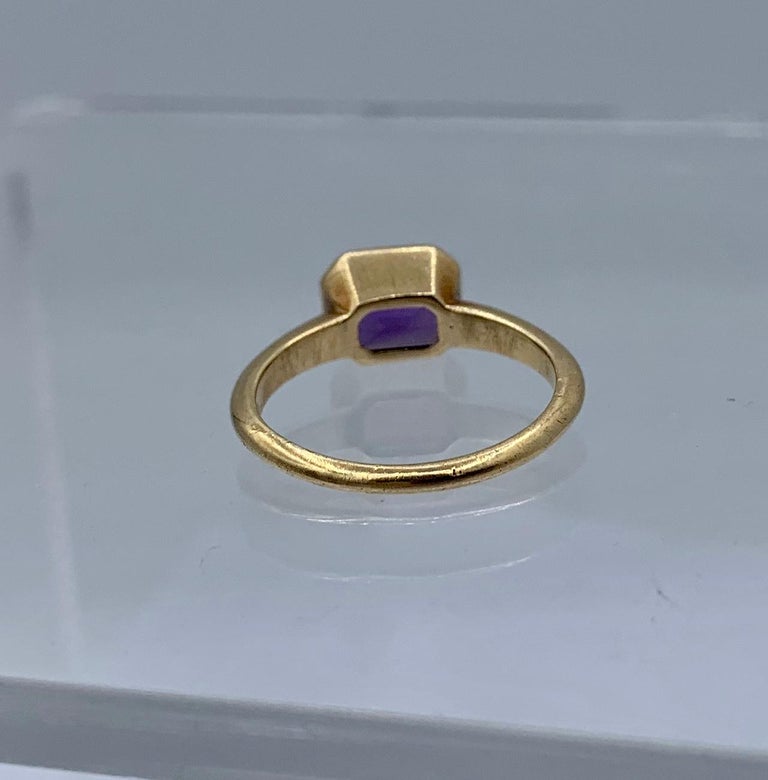 Amethyst Ring 14 Karat Gold Retro Modern Ancient Roman Style For Sale ...