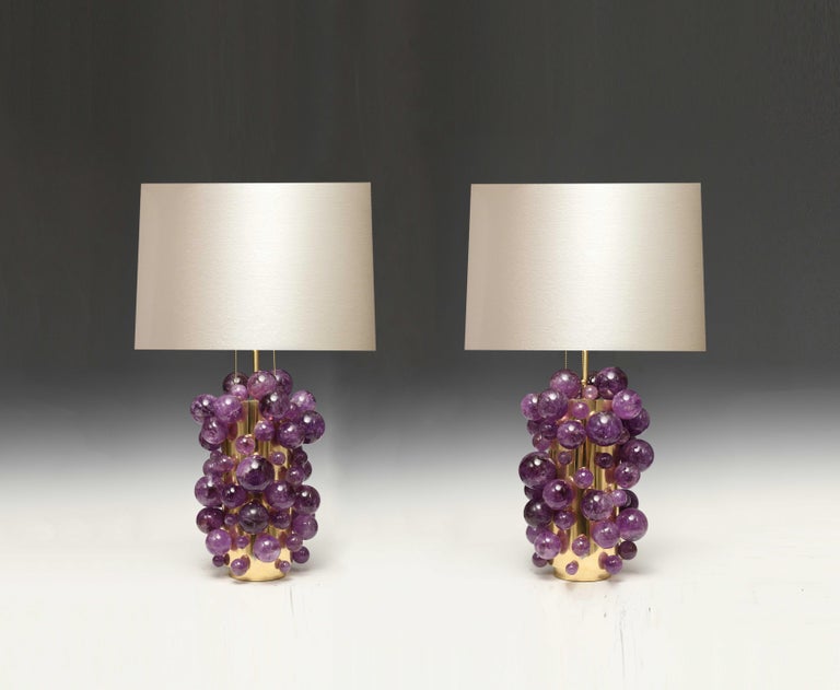 Amethyst Rock Crystal Bubble Lamps by Phoenix For Sale at 1stDibs