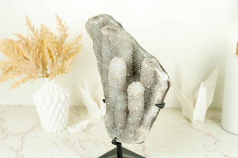 Amethyst Stalactite Cluster with White Galaxy Amethyst Druzy For Sale ...