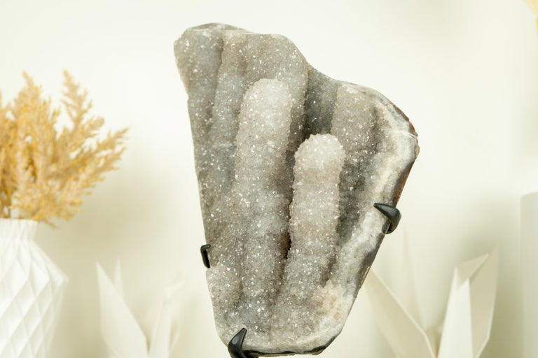 Amethyst Stalactite Cluster with White Galaxy Amethyst Druzy For Sale ...