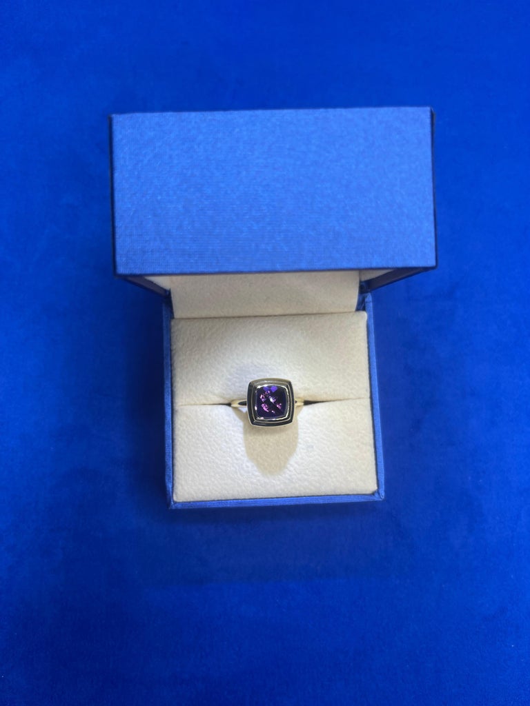 Amethyst Sugarloaf Cabochon Mountain Pyramid Cone Cocktail 18K Yellow ...