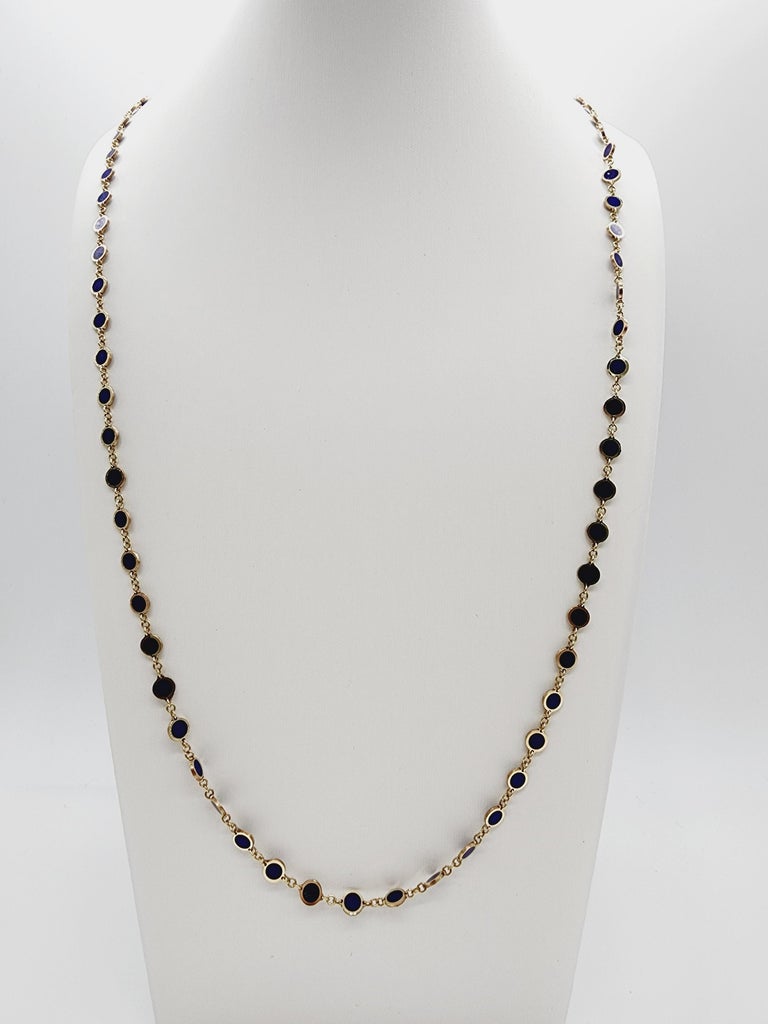 Amethyst Yellow Gold Link Chain Necklace For Sale at 1stDibs