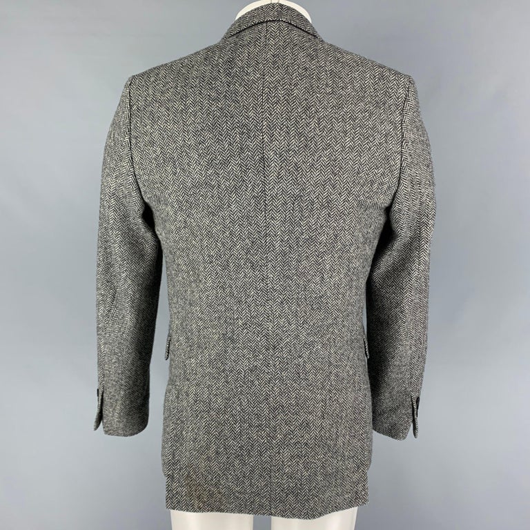 AMI by ALEXANDRE MATTIUSSI Size 40 Grey Black Herringbone Coat For Sale ...