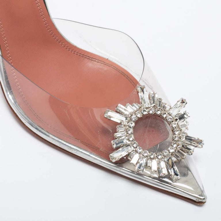 Amina Muaddi Transparent PVC Begum Slingback Pumps Size 40 For Sale at ...