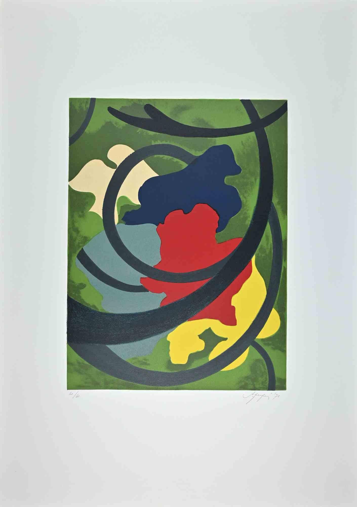 Amintore Fanfani - Abstract Composition - Original Screen Print by A ...