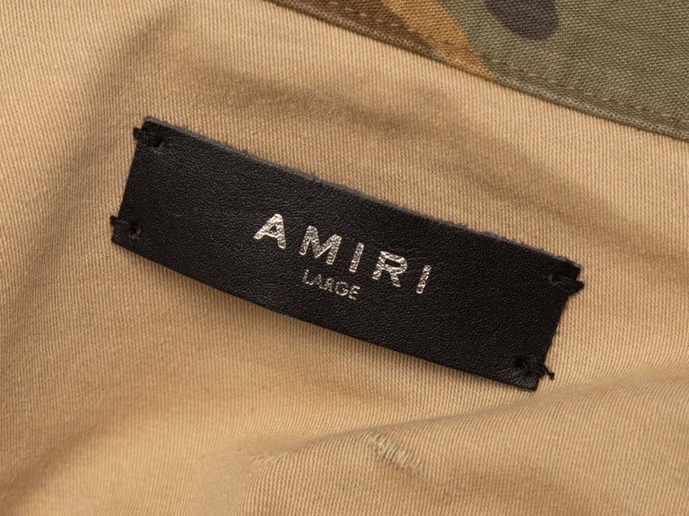 Amiri Brown and Multicolor Studded Camo Utility Jacket For Sale at 1stDibs