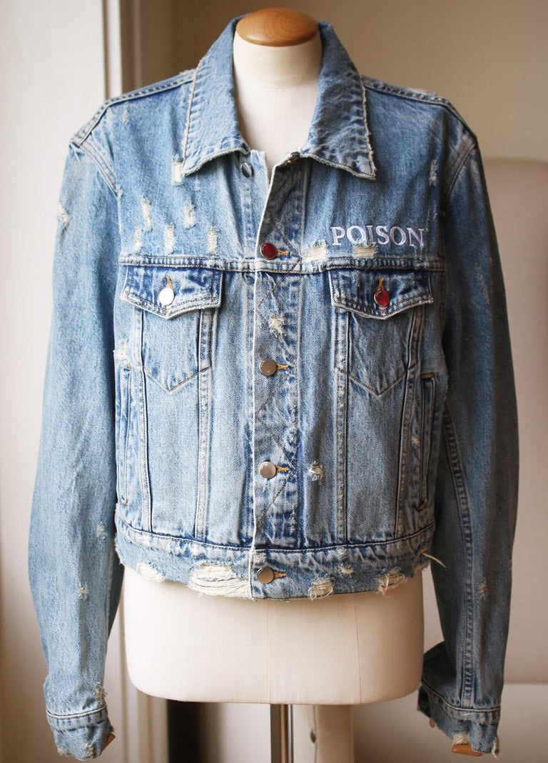 Amiri Oversized Embroidered Distressed Denim Jacket at 1stDibs | amiri ...