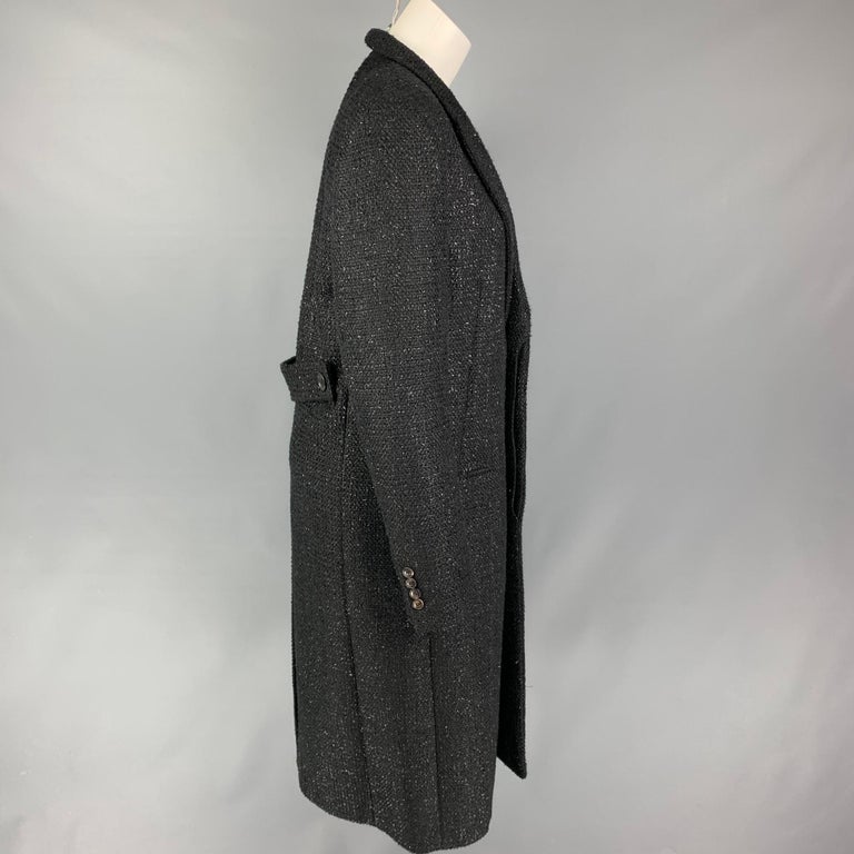 AMIRI Size M Black Polyester Blend Tweed Hidden Placket Coat For Sale ...