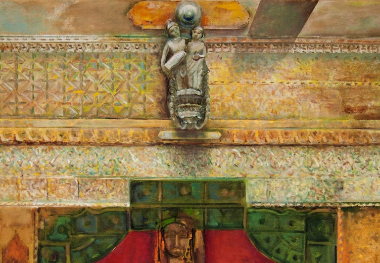 Amitabh Sengupta - Embedded on the Door Red, Mythscape Series, Abstract ...