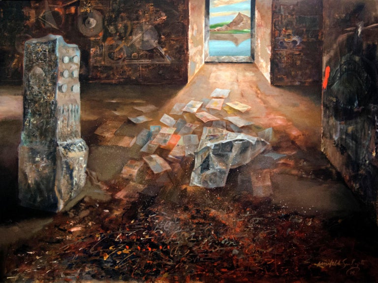 Amitabh Sengupta - Non Places 3, Mythscape, Ancient Art, Heritage, Acrylic on Canvas "In Stock ...