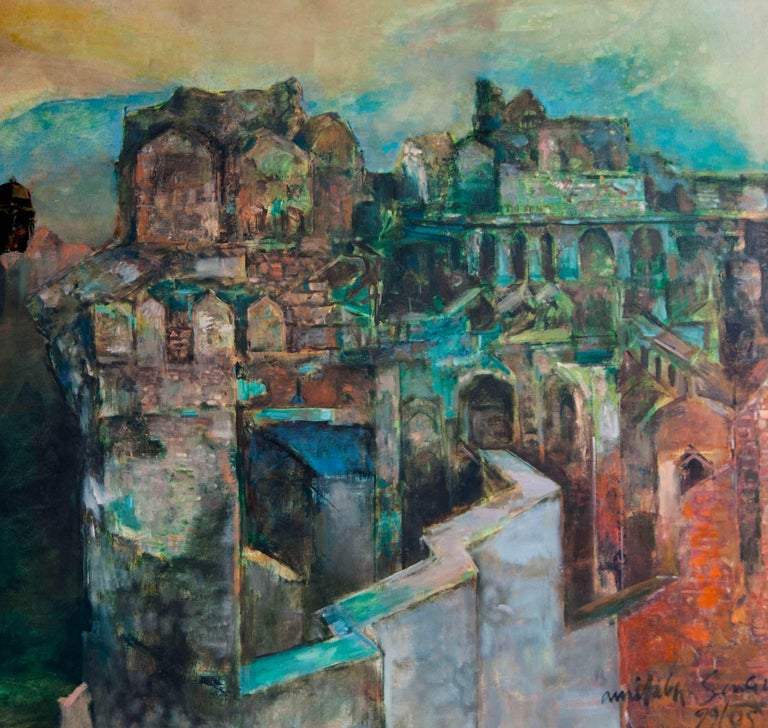 Amitabh Sengupta - Unknown Fort, Mythscape, Series of Structures,Oil ...