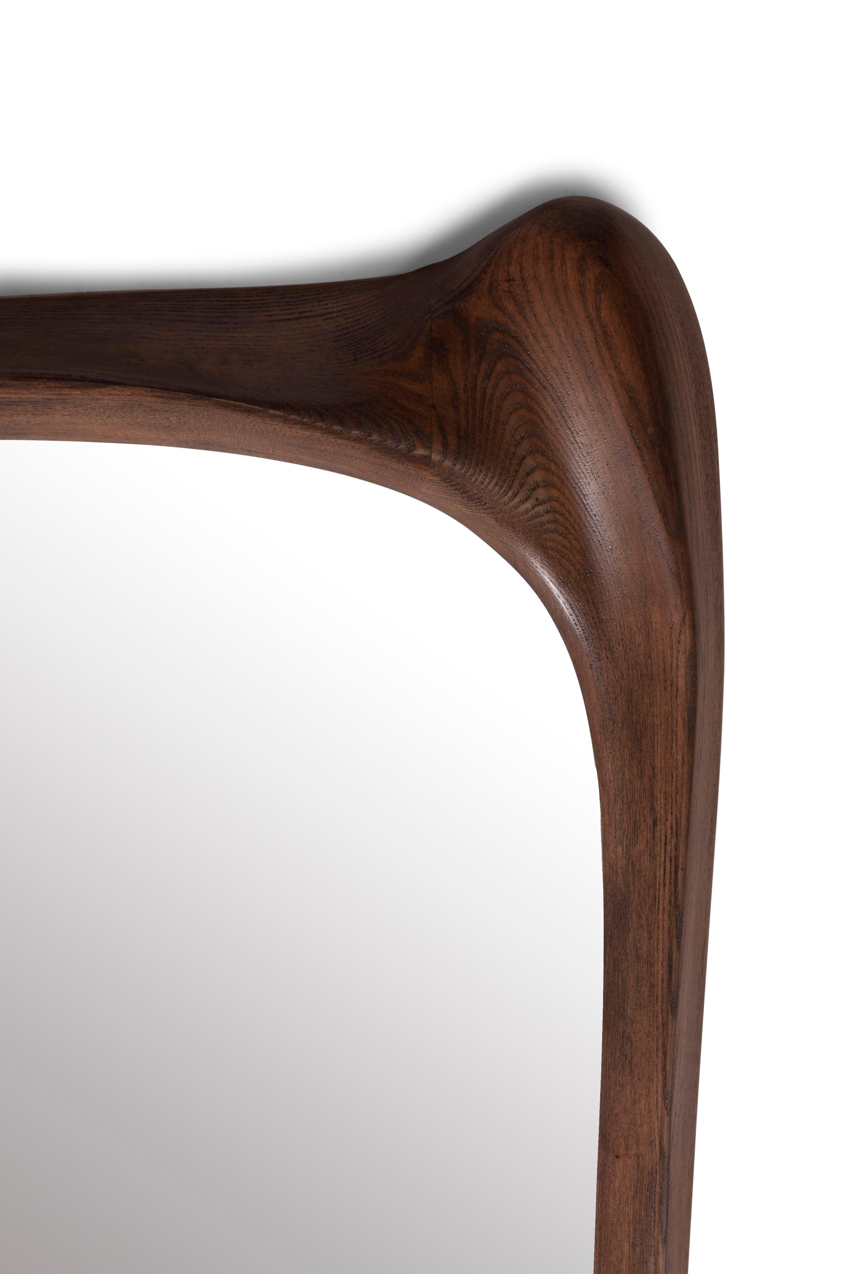 Amorph Narcissus Mirror in Graphite Walnut stain on Ash wood For Sale ...