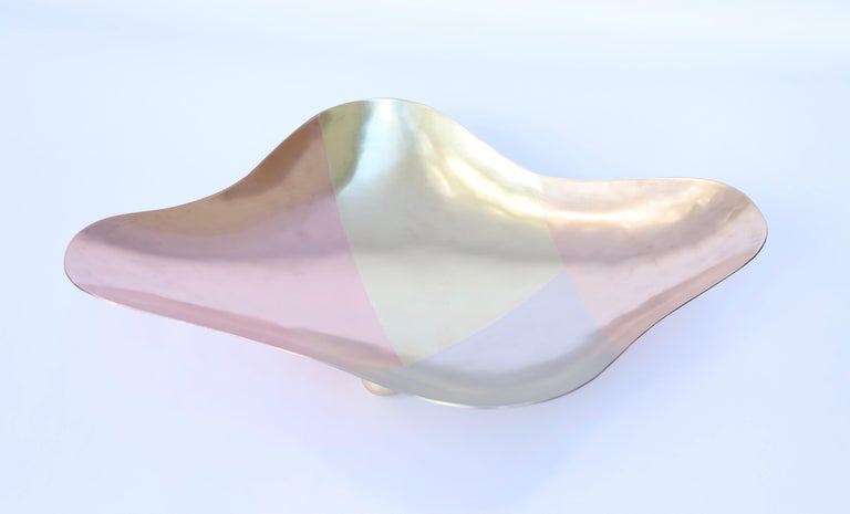 Amorphic Mexican Mixed Metal Large Centerpiece Bowl For Sale at 1stDibs