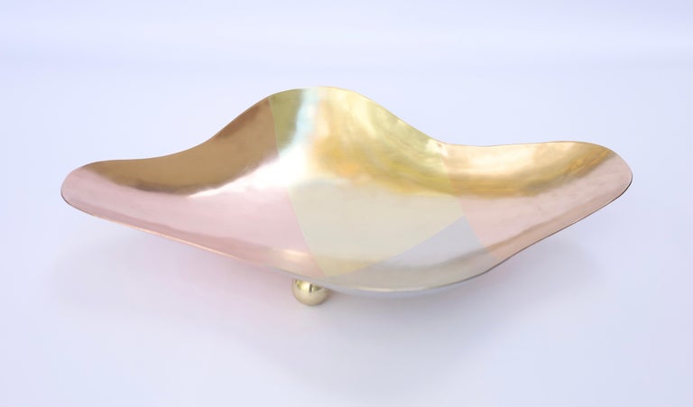 Amorphic Mexican Mixed Metal Large Centerpiece Bowl For Sale at 1stDibs