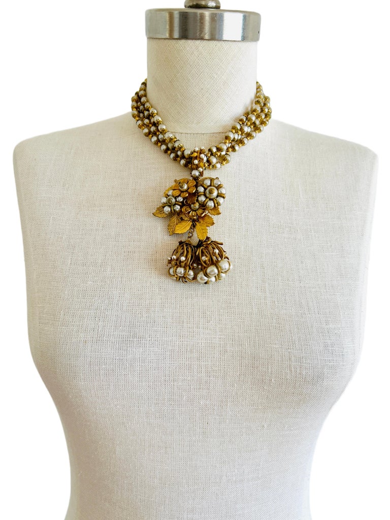 Amourelle by Frank Hess Demi Parure Set Choker Necklace Pendant Brooch ...