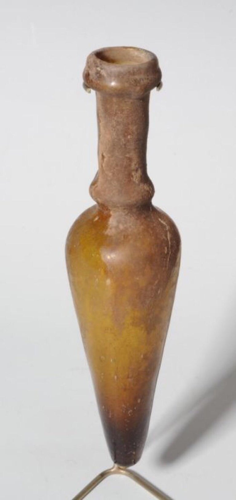 Amphora Amber-Colored Glass Bottle, Roman Period, circa 4th Century AD ...