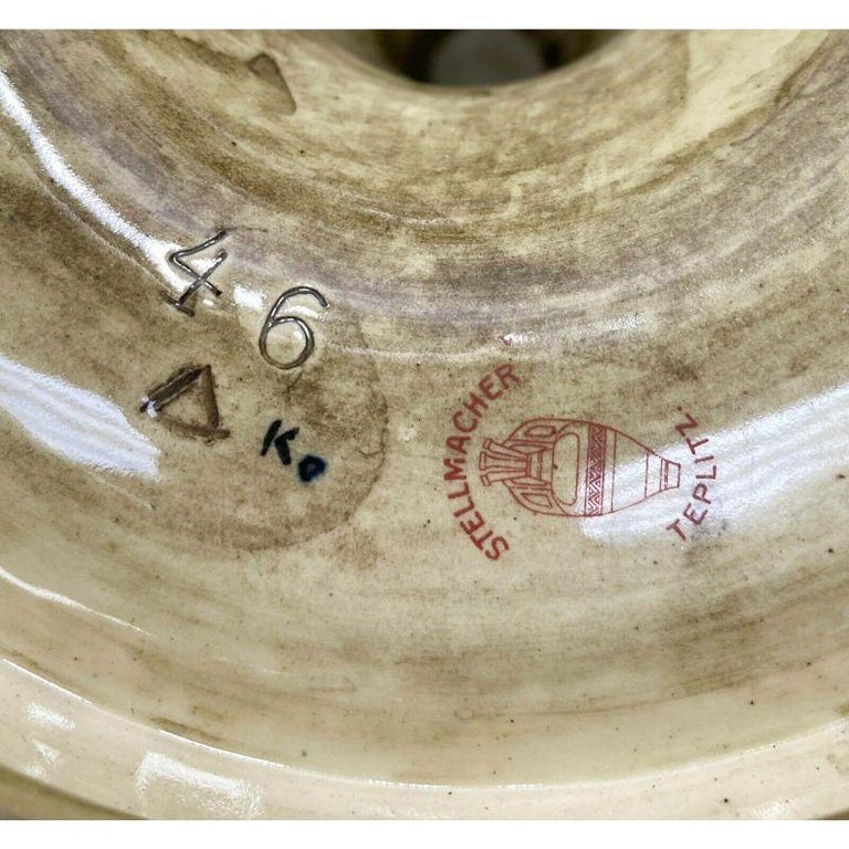 Amphora Stellmacher Teplitz Art Pottery Candlestick with Beetles, circa ...