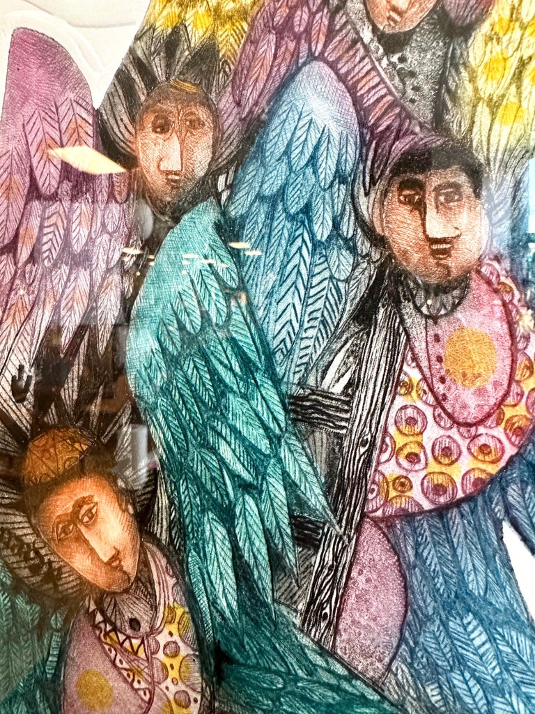 Amram Egbi, “Jacob Dreams of a Ladder”, Embossed Intaglio Print, A/P ...