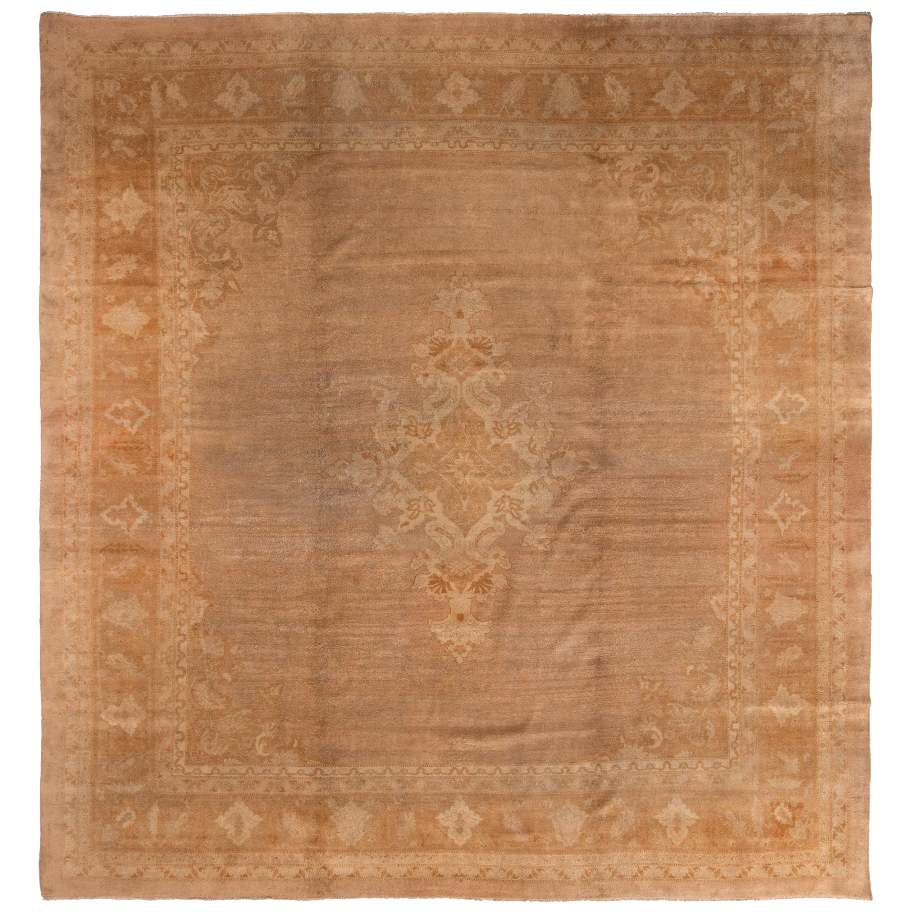 Amritsar Golden-Brown Indian Wool Rug For Sale at 1stDibs