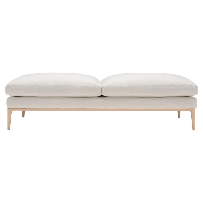 Amura 'Leonard' Bench in White Fabric by Emanuel Gargano For Sale at ...