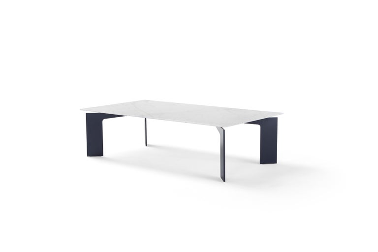 Amura 'Range' Coffee Table in Carrara Marble and Metal by Marconato and ...