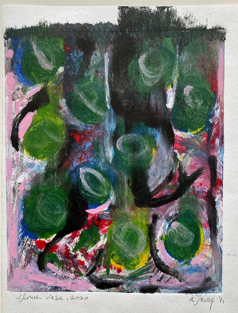 a.muse - Flowers, Monotype, Contemporary Abstract Color Work on Paper ...