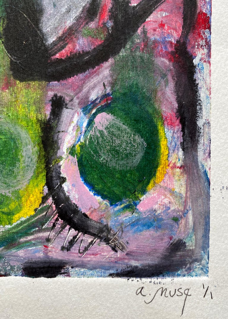 a.muse - Flowers, Monotype, Contemporary Abstract Color Work on Paper ...