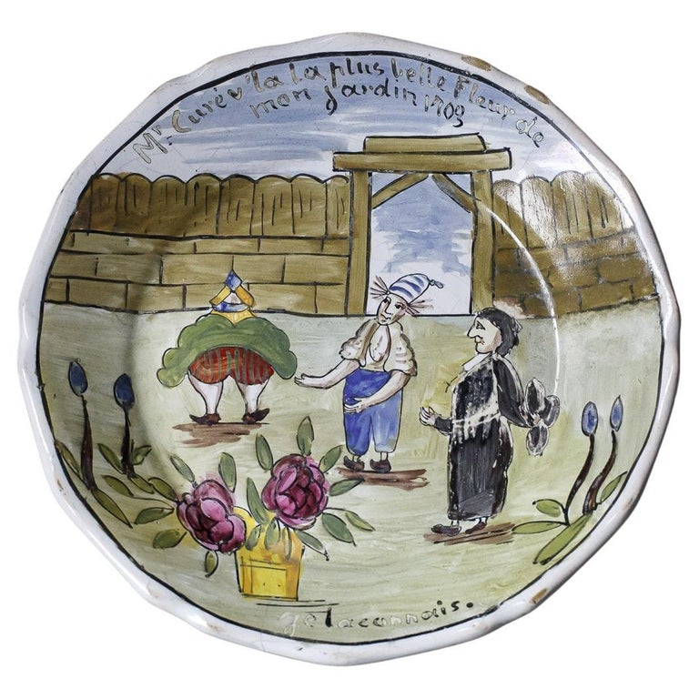 Amusing Early 20th Century Plate the Most Beautiful Flower in My Garden ...
