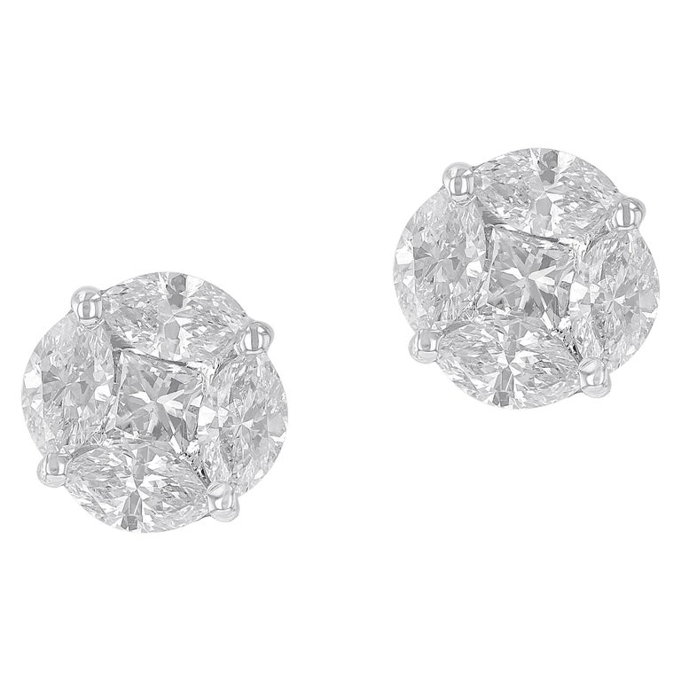 Round Diamond Stud Earrings at 1stDibs