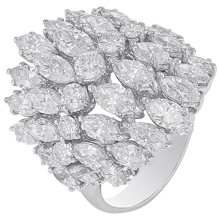 Multi-Shape Ring in 18 Karat White Gold For Sale at 1stDibs