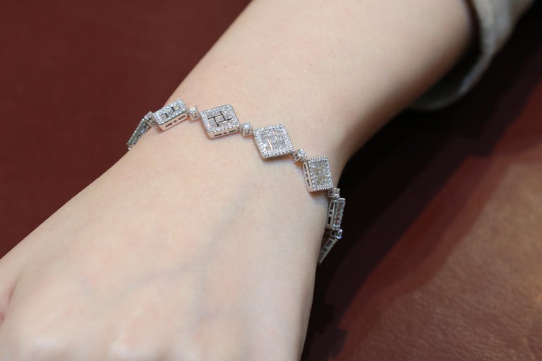 Amwaj White Gold Bracelet with Diamonds For Sale at 1stDibs