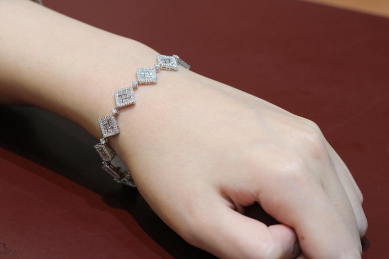 Amwaj White Gold Bracelet with Diamonds For Sale at 1stDibs