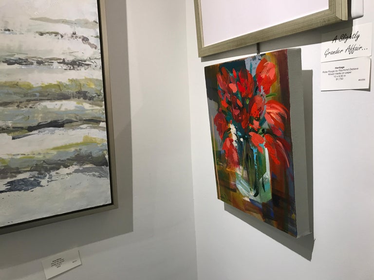 Amy Dixon - Key to Her Heart by Amy Dixon, Small 2019 Floral Abstracted ...