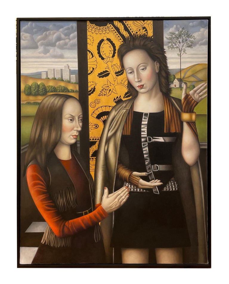 Amy Hill - Two Women Gesturing - Contemporary Painting Inspired by ...