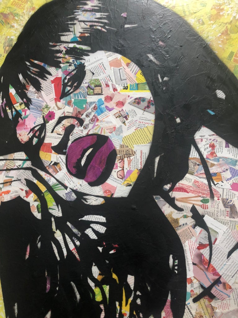 Amy Smith - "Bloom"- Mixed Media Collage and Acrylic on Canvas For Sale ...