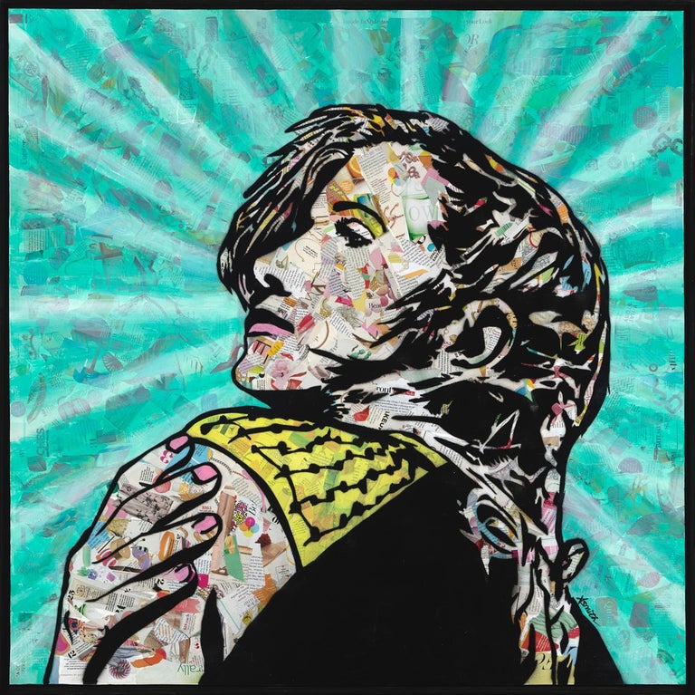 Amy Smith - "Confident"-Magazine Collage, Acrylic and Spray Paint on ...