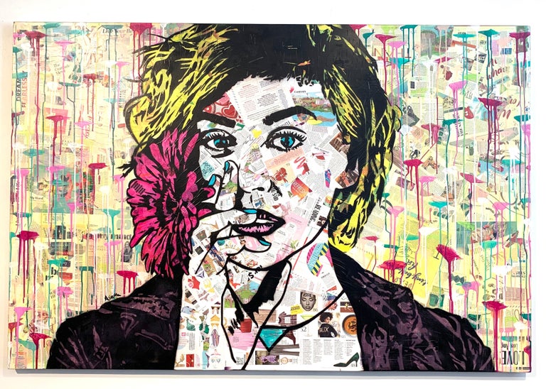 Amy Smith - "Feeling Lucky"-Magazine Collage, Stencil, Acrylic and ...