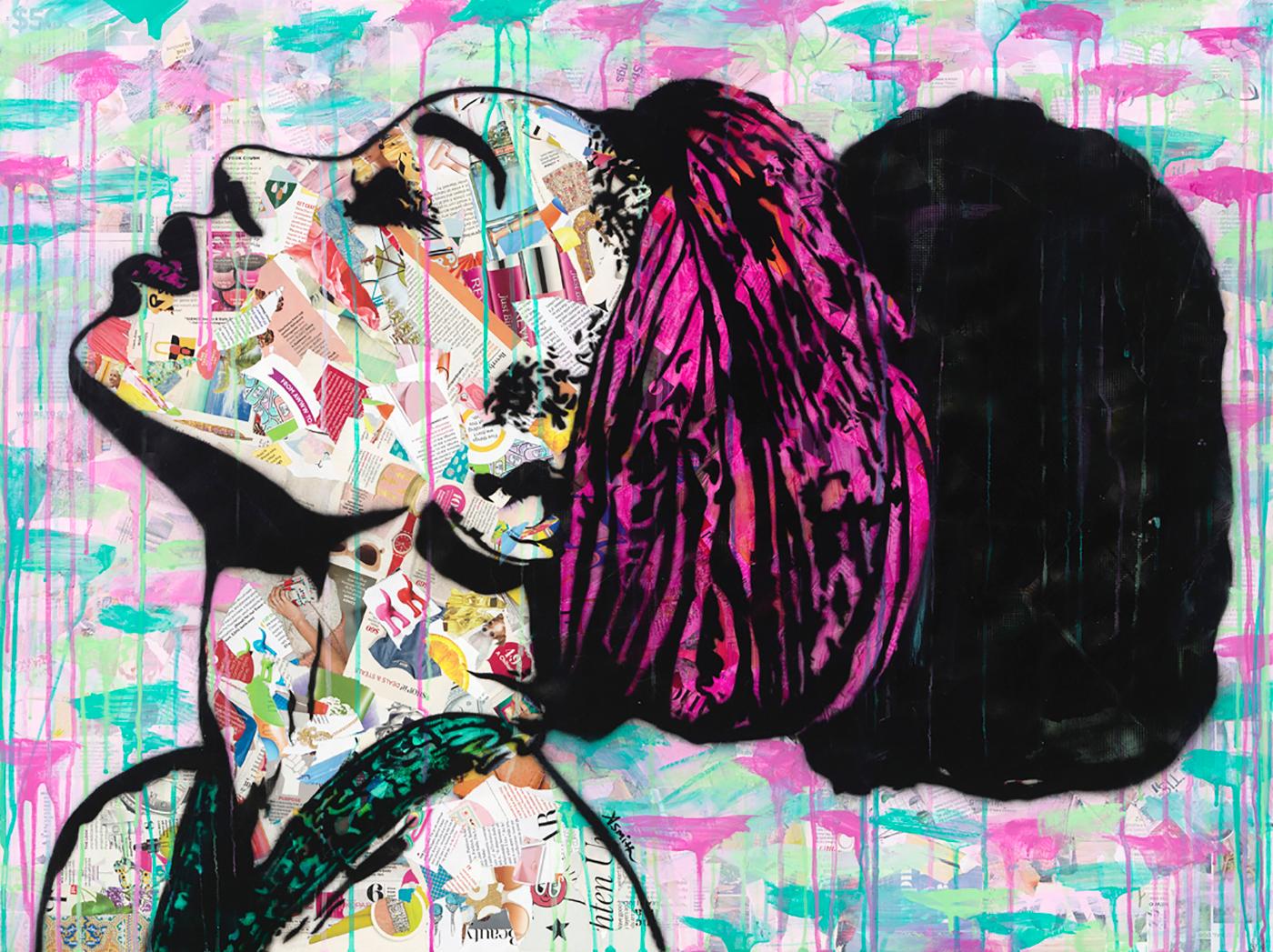 Amy Smith - "Put In Work"-Magazine Collage, Acrylic and Spray Paint on ...