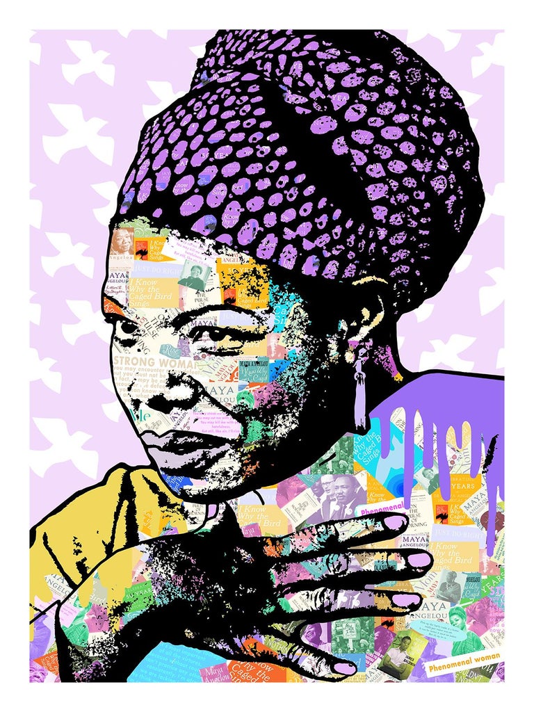 Amy Smith - Maya Angelou - Impression Pop Art contemporaine (violet ...