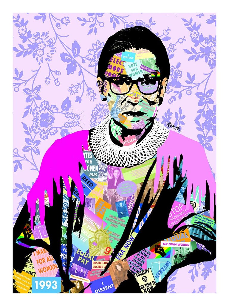 Amy Smith - Notorious RBG - POP Art Print of Ruth Bader Ginsburg (Pink ...